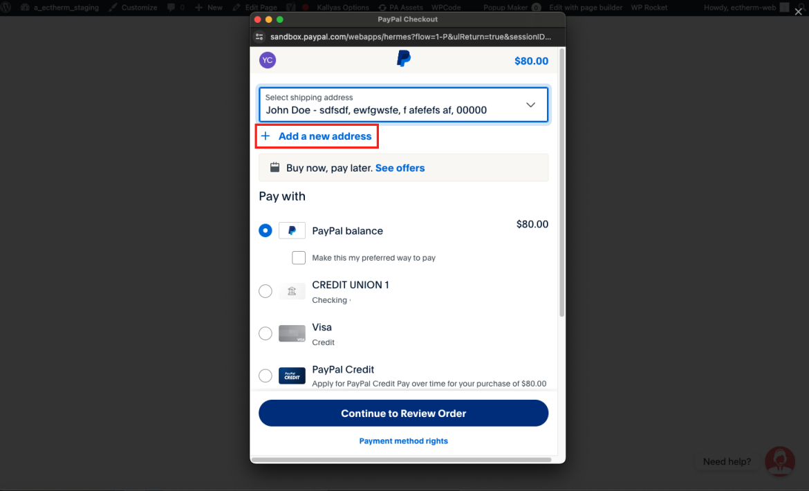 Changing Shipping Address | ECTherm